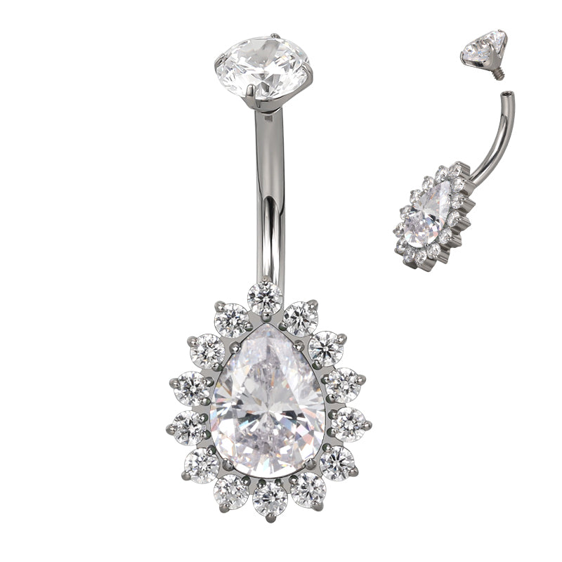 Navel barbell with pear gem – Harley Piercing
