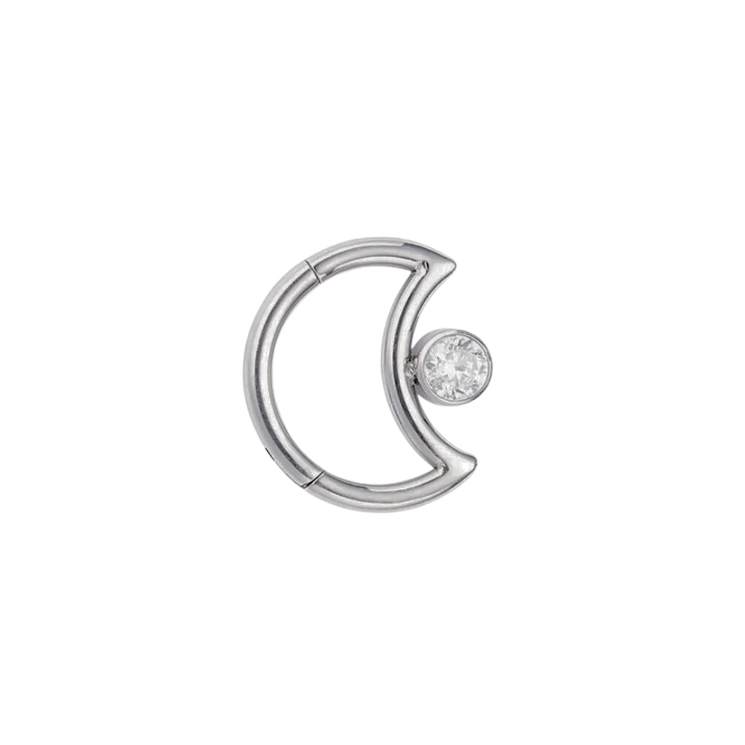Moon ring with gem – Harley Piercing